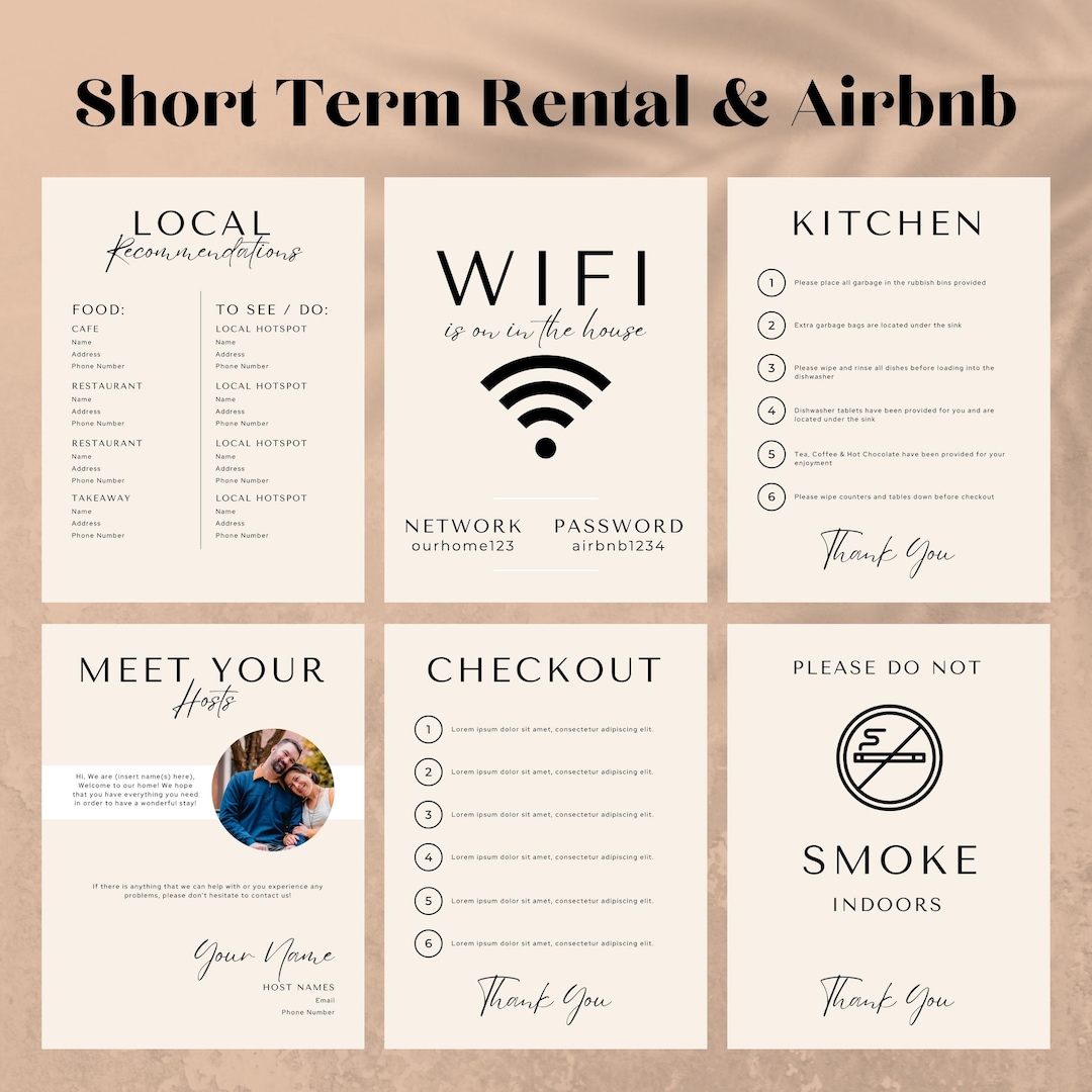 Airbnb Signs, Airbnb Template, Airbnb Templates, Airbnb Welcome Sign ...