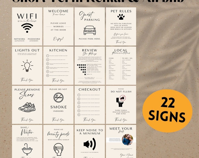 Airbnb Signs, Airbnb Template, Airbnb Templates, Airbnb Welcome Sign ...