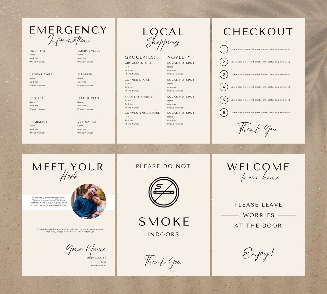 Airbnb Signs, Airbnb Template, Airbnb Templates, Airbnb Welcome Sign ...