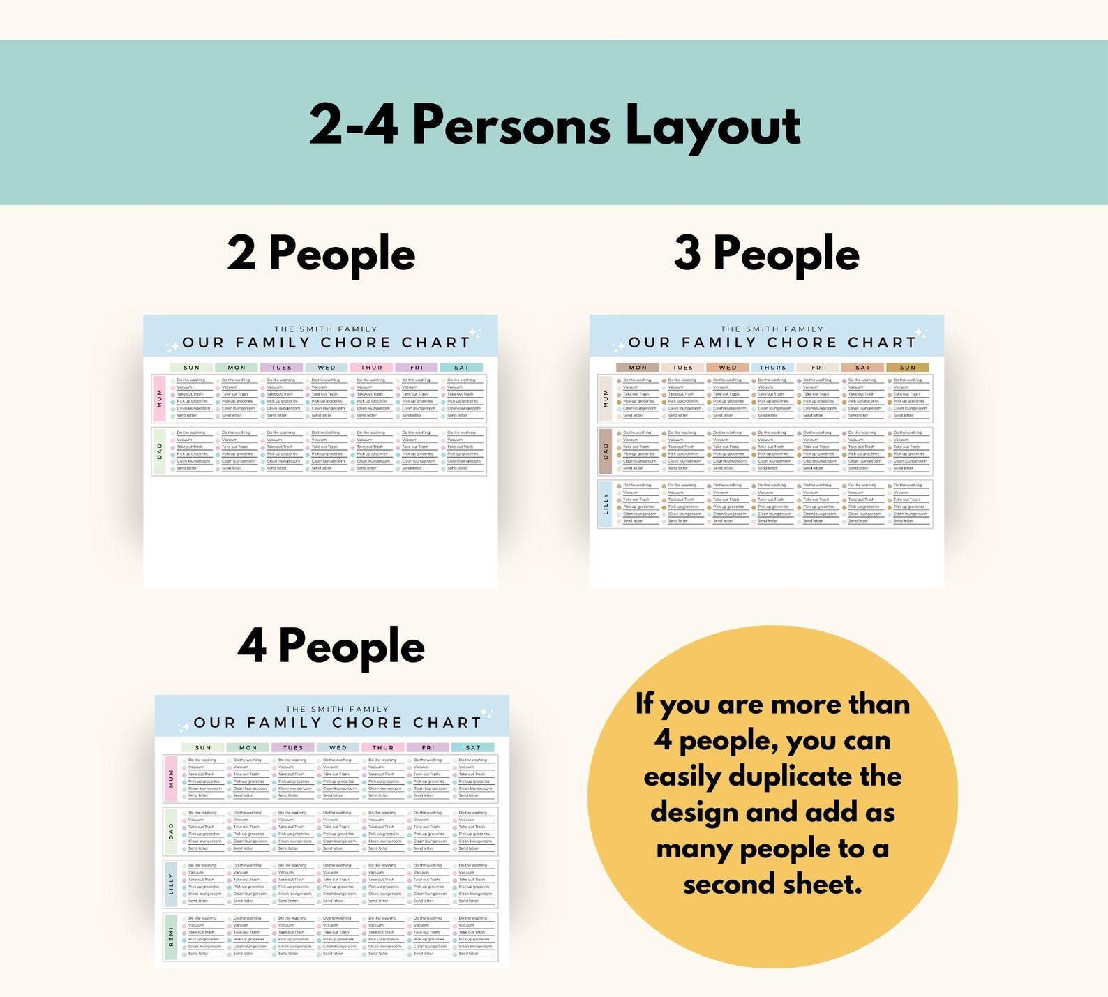 Editable Family Chore Chart for Kids Chore Chart Adults Chore Chart ...