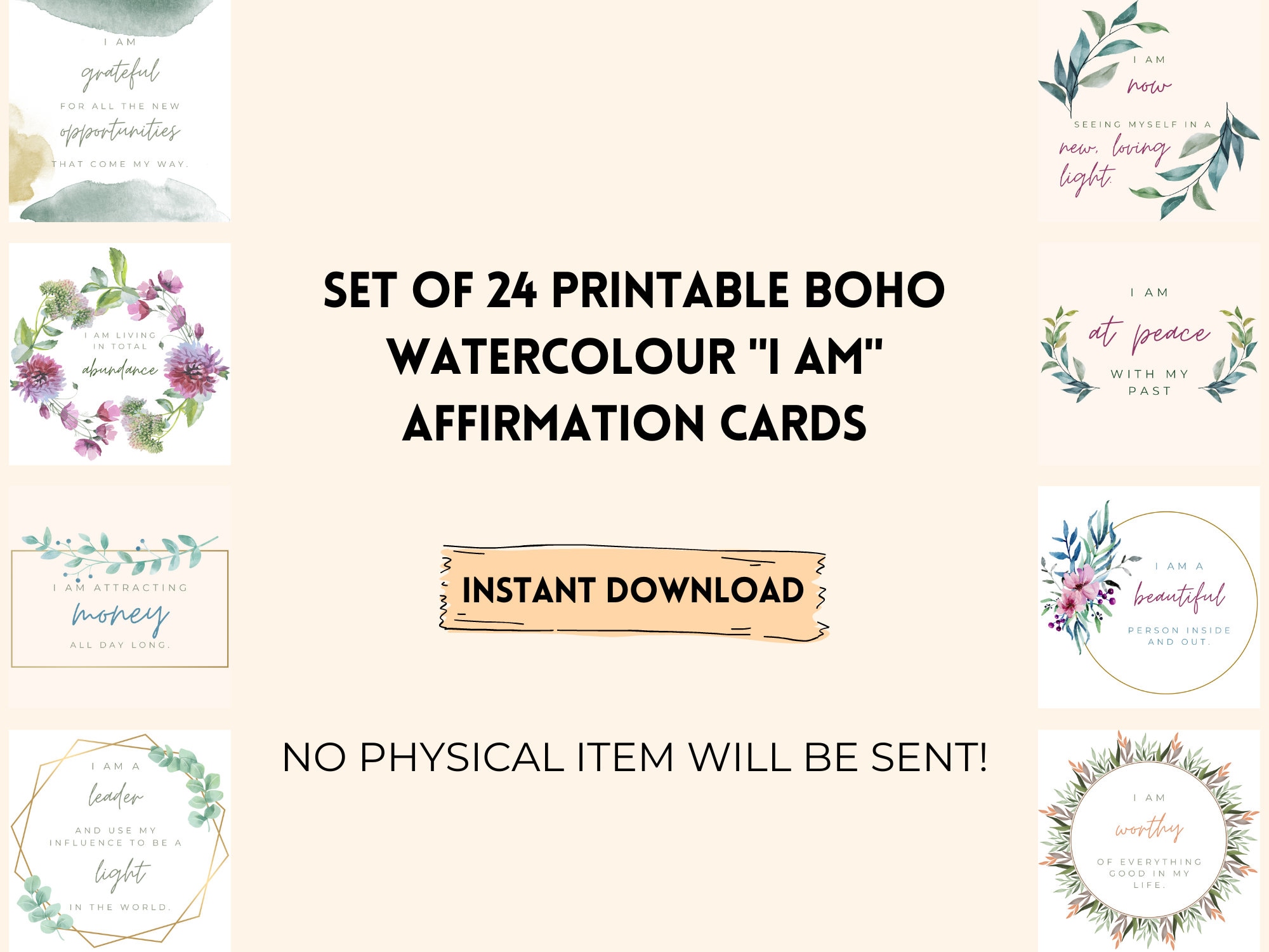 Printable Affirmation Cards I Am Affirmation Cards Care Package for Her ...