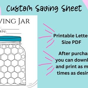 Custom Saving Sheet, Saving Challenge Printable, Savings Tracker, Money ...