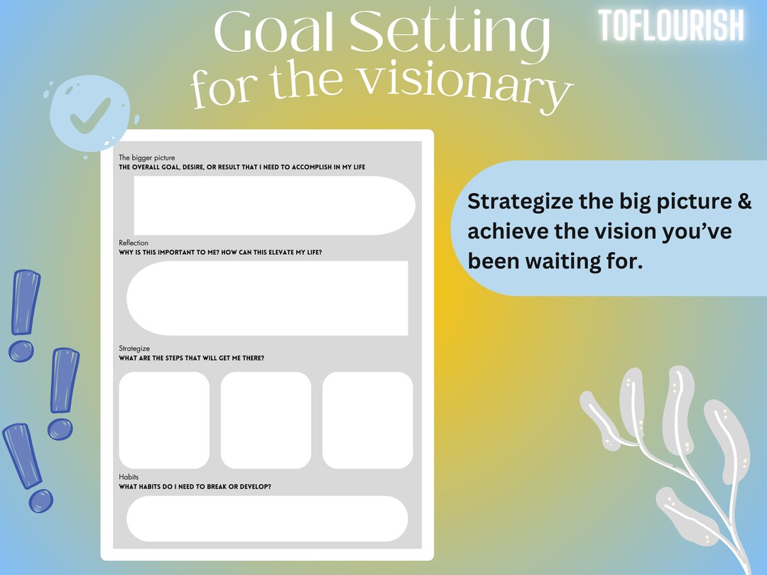 Goal Planner, Goal Tracker, Goal Setting Planner, Printable, Planner ...
