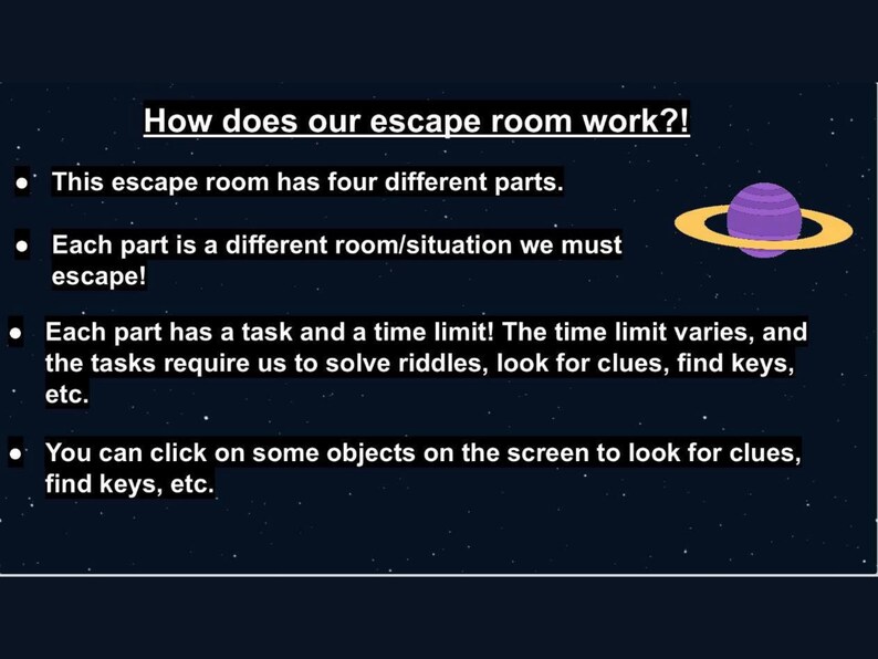 Digital Educational Space Themed Escape Room - Etsy