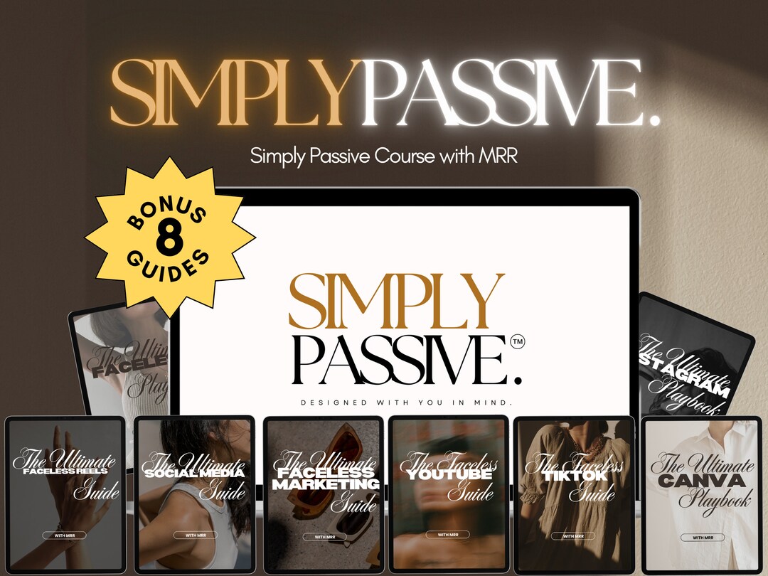 Simply Passive, Digital Marketing for Beginners With MRR Digital Marketing Course, Faceless ...