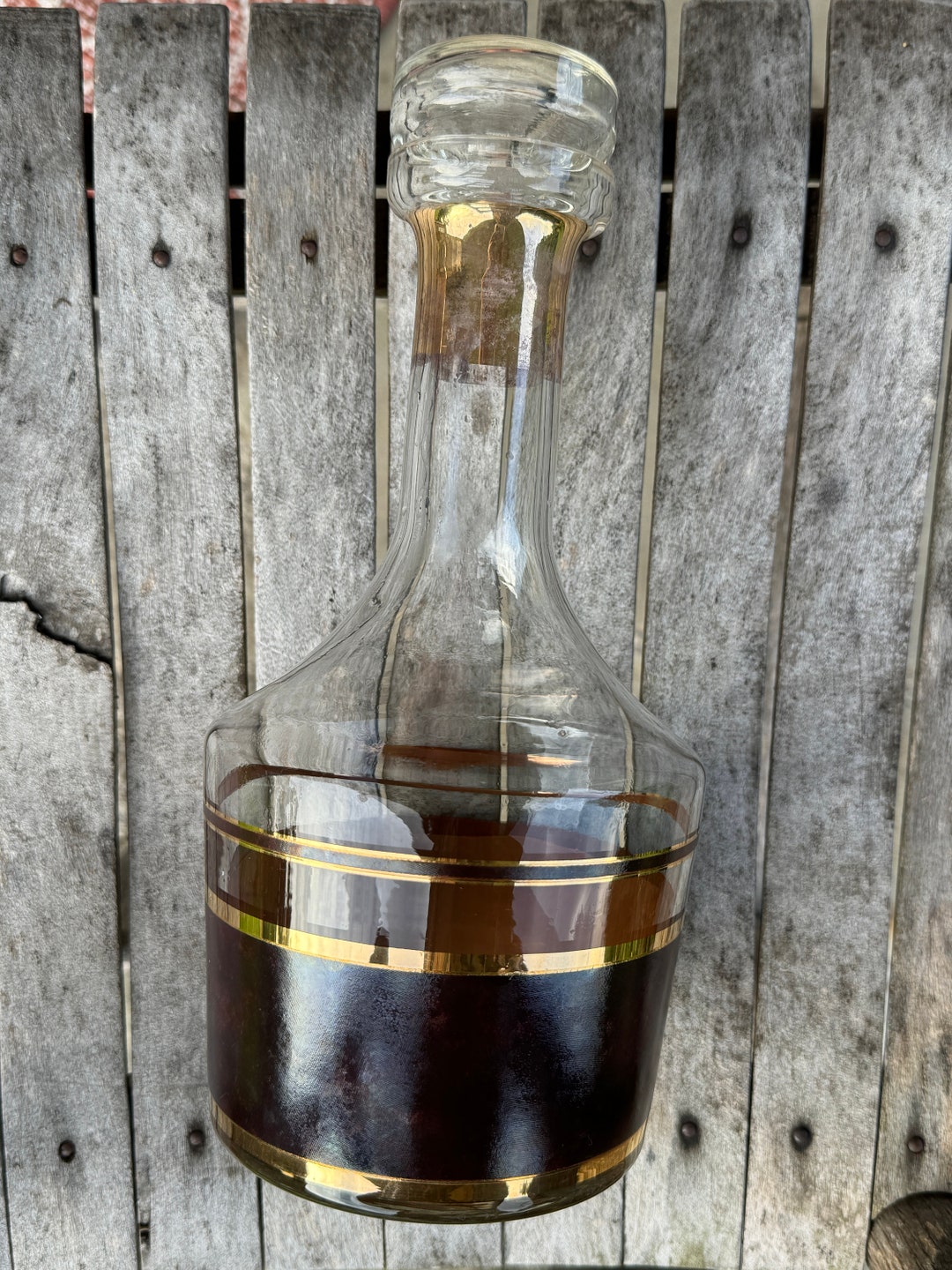 Vintage Culver Decanter Tortoise Shell Decal Luxury Barware Whiskey ...