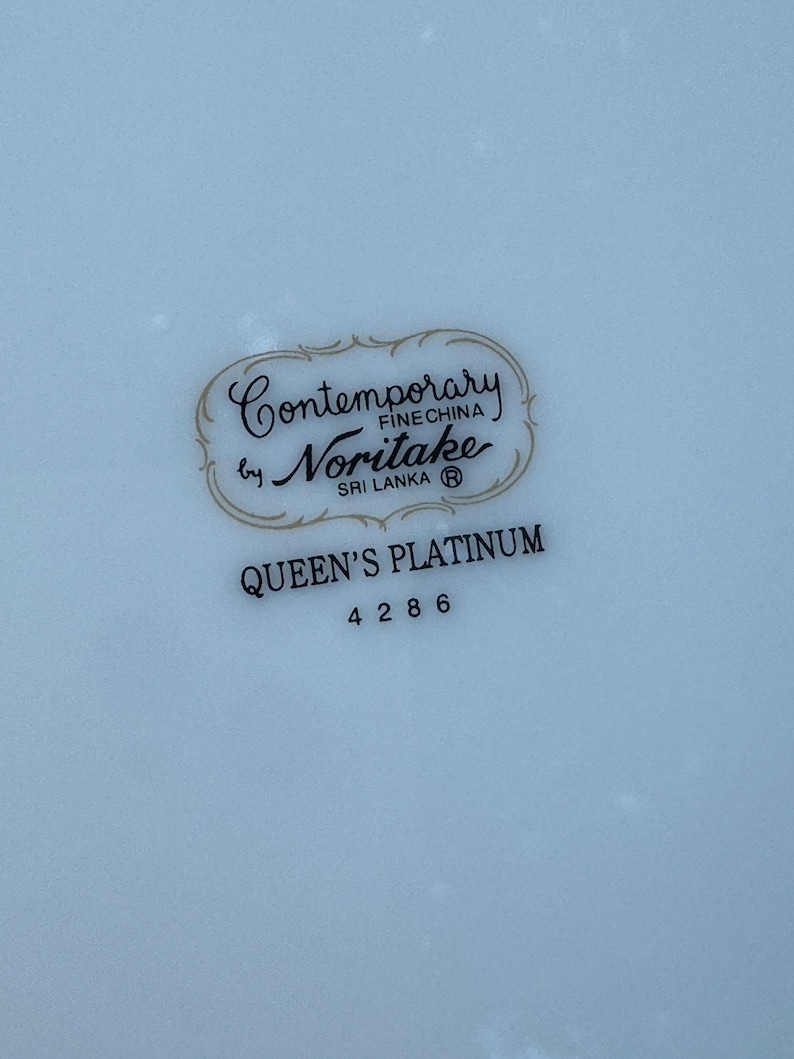 Noritake Queen’s Platinum Dinnerware Set Plates Bowls Cups Saucers 4286 ...