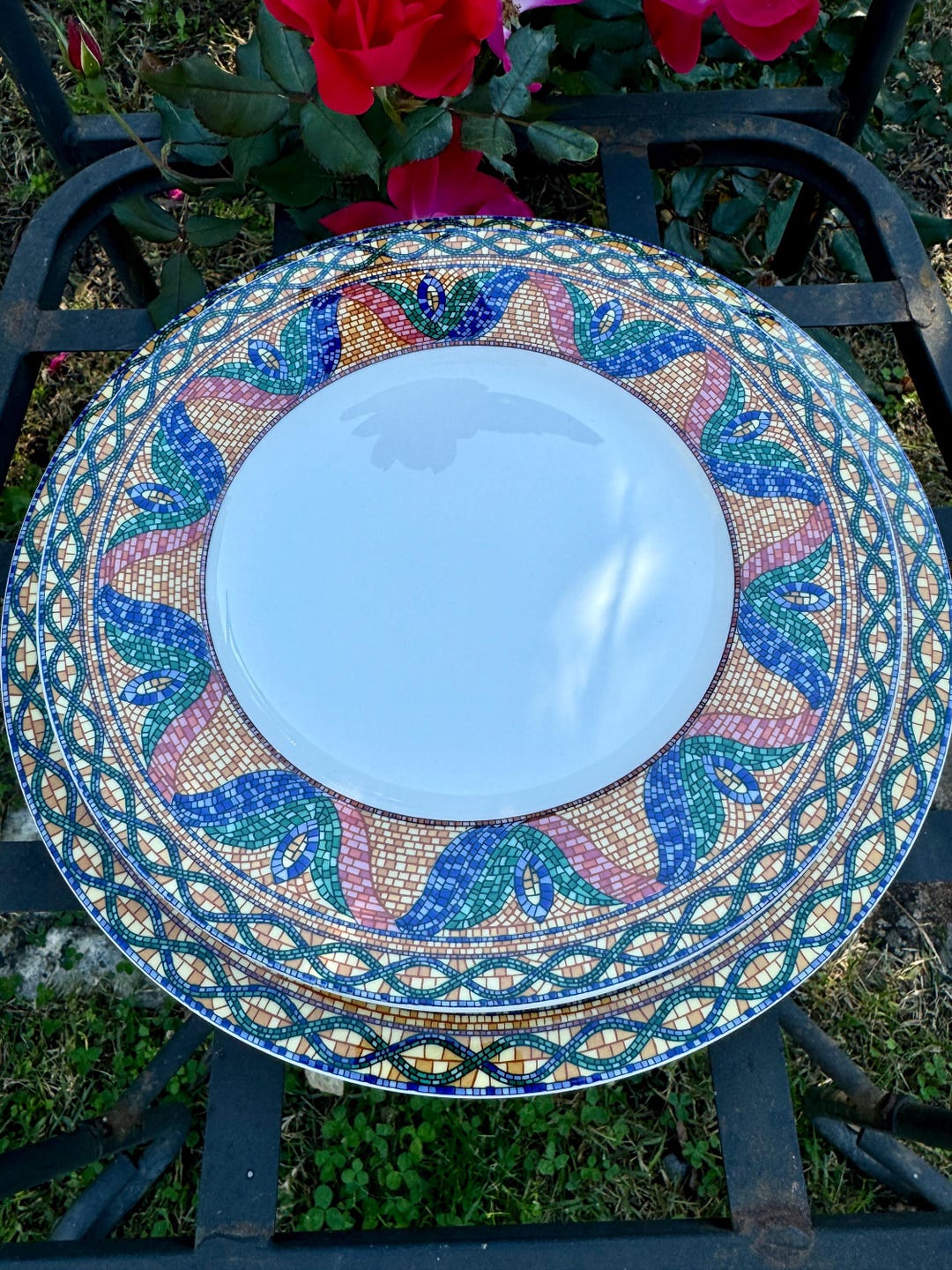 Mikasa Dinnerware Ultima Plus São Paulo Mosaic Pattern Blue Red Orange ...