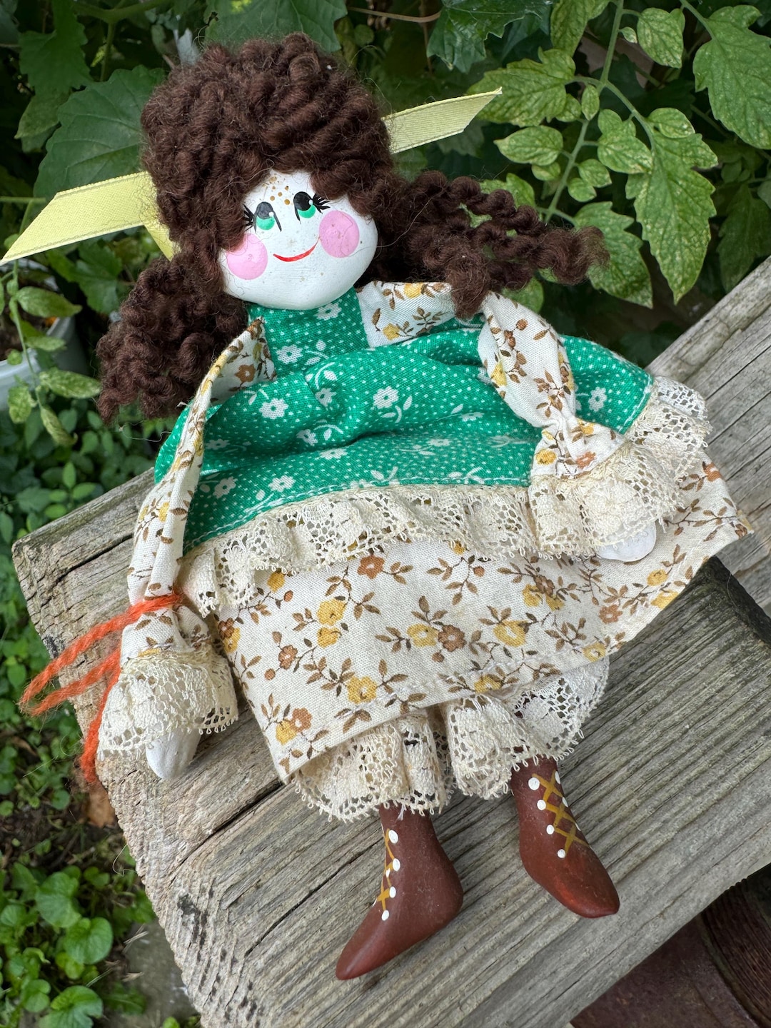 Kitty Carson Doll Factory Darling Dottie Rag Doll Hand Painted Yarn ...