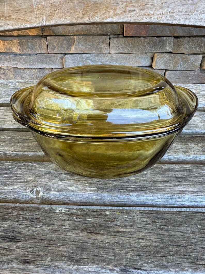 Yellow Glass Casserole Dish With Lid Made in Mexico Colored Ovenware ...