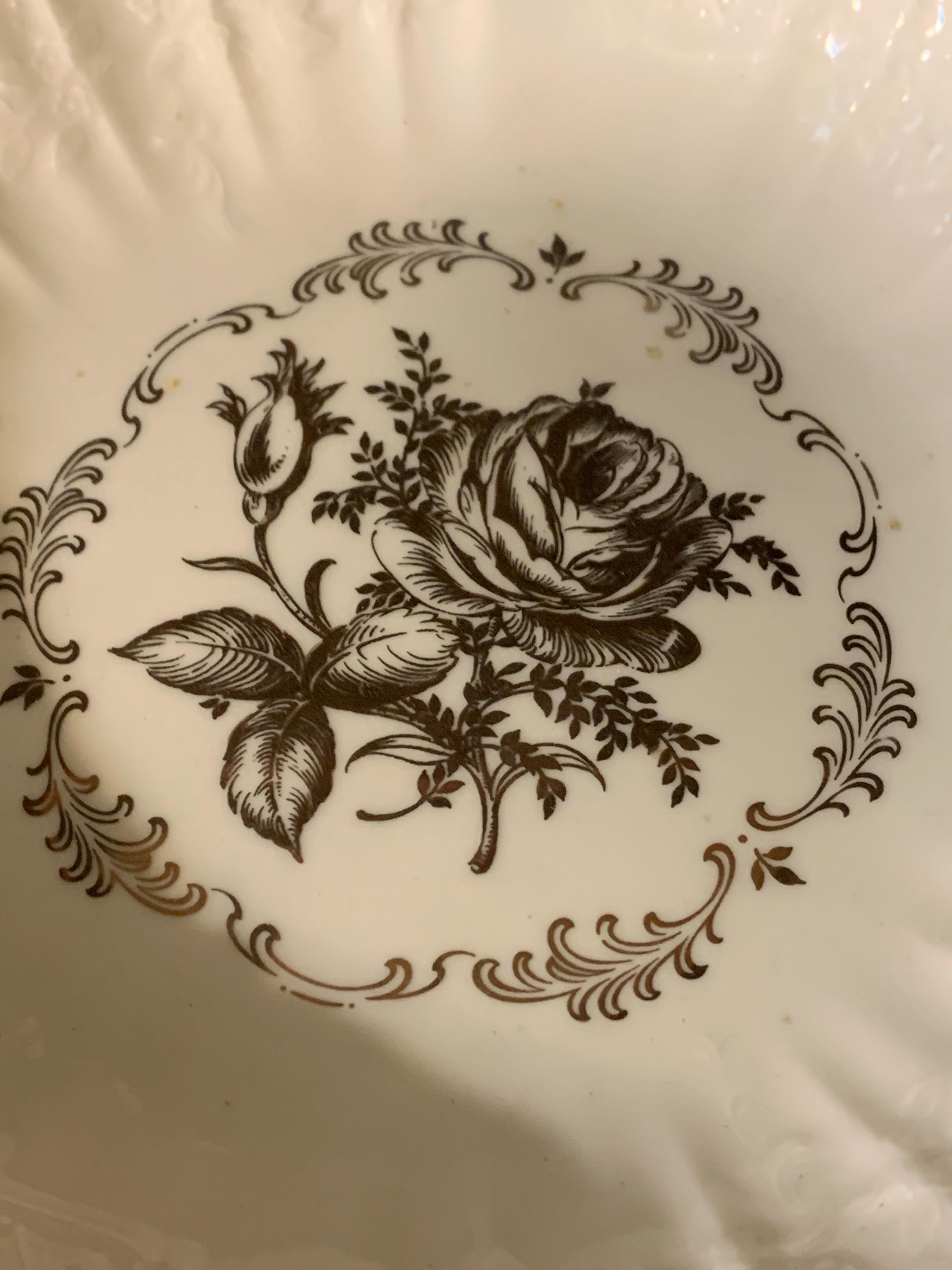 Alboth Kaiser Silver Rose Pattern Pedestal Compote West German Golden ...