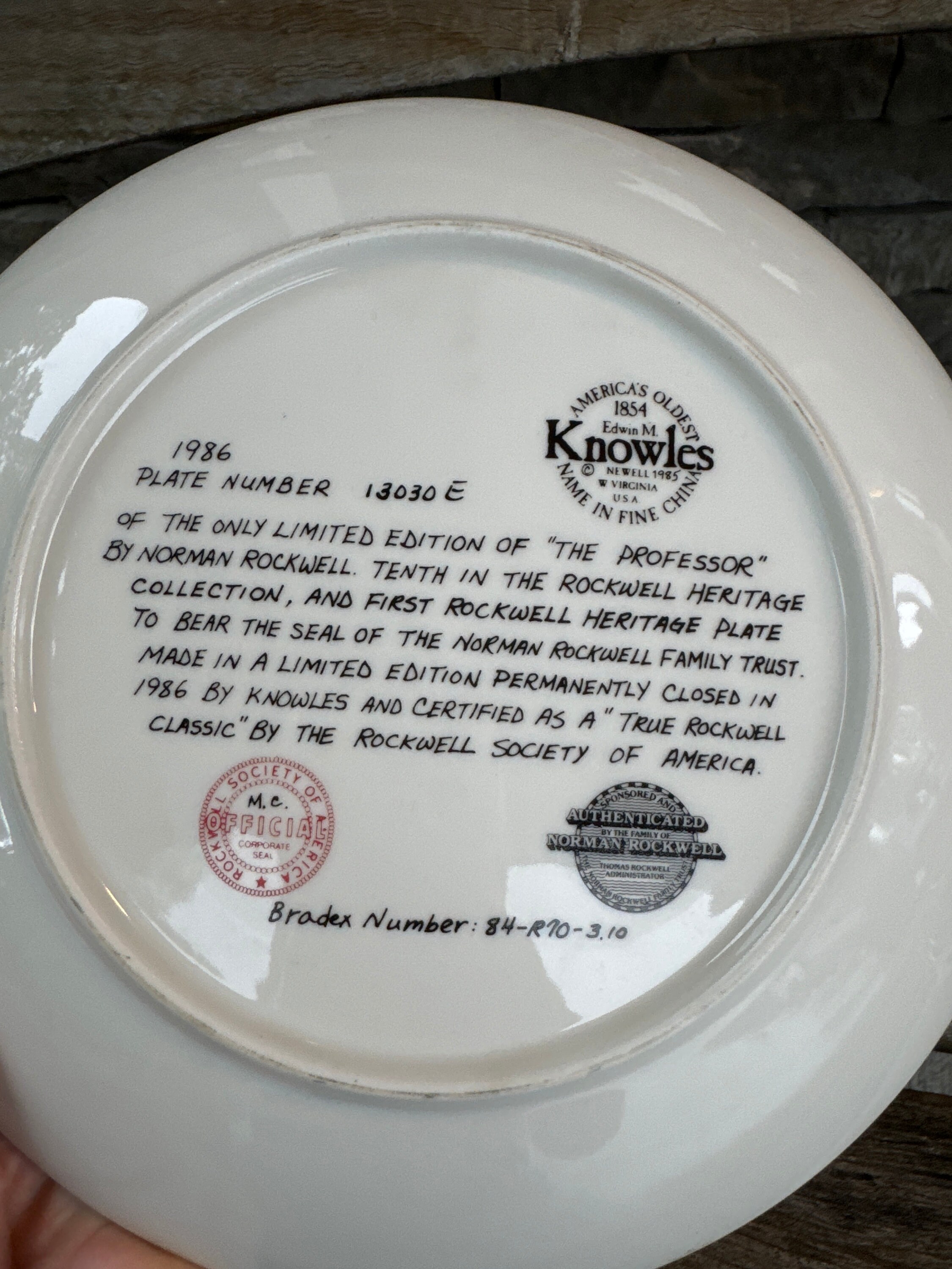 Norman Rockwell Limited Edition Collectible Plates the Professor and ...