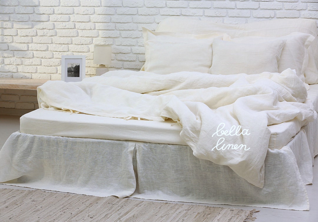 Antique White Linen Duvet Cover, Softened Linen Duvet Covers, Custom ...