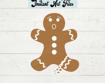 Broken Gingerbread Man Svg - Etsy
