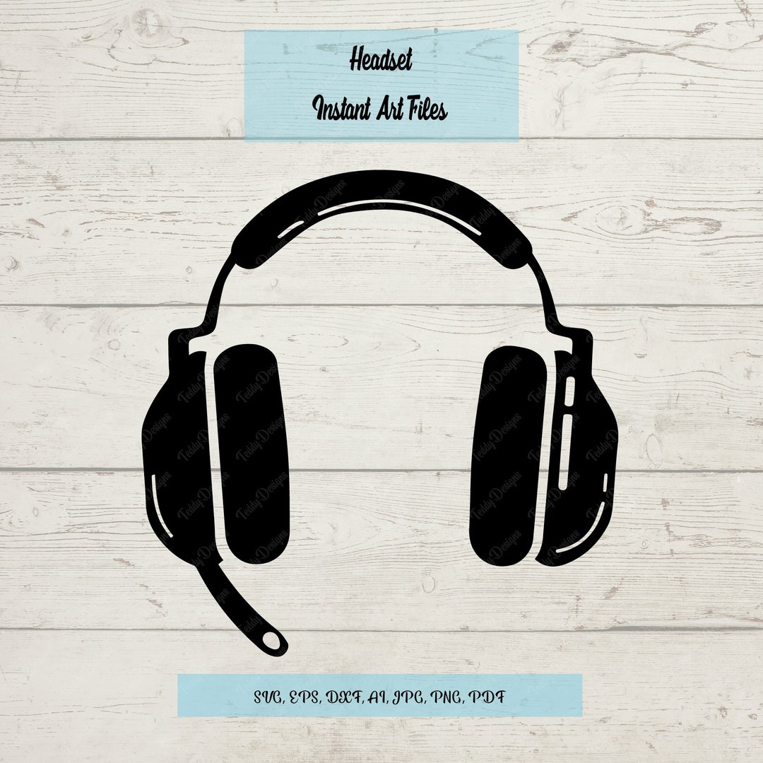 Video Game Headset SVG Vector Cut File, PNG Transparent Background Clip ...
