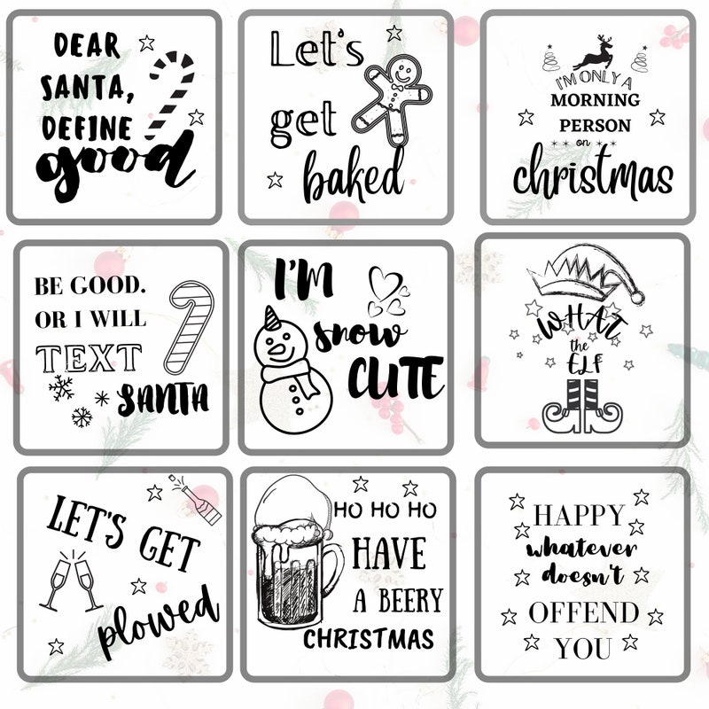 Christmas Coasters - Etsy