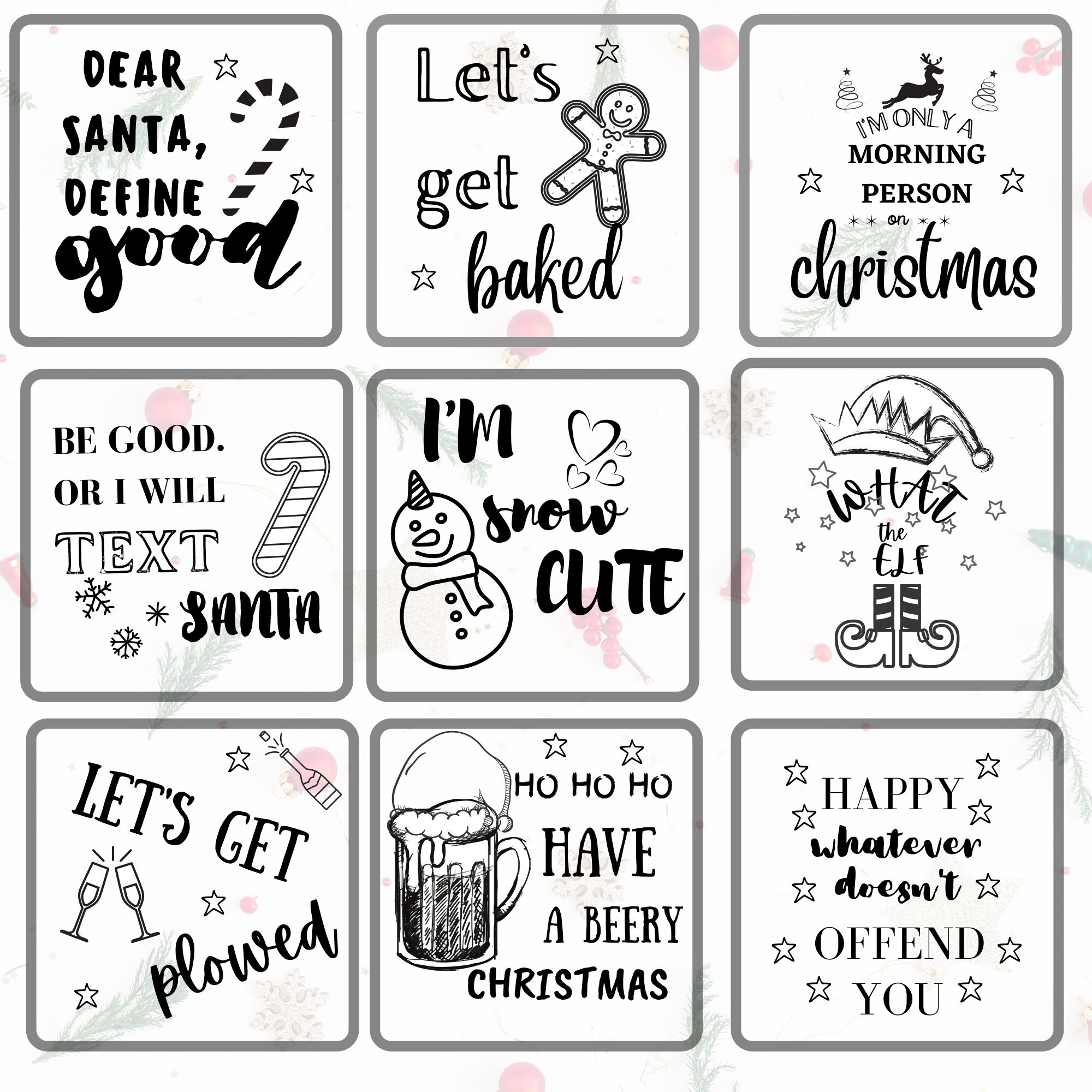 Christmas SVG Bundle Coaster T-shirt Mugs Saying Quote Ornaments ...