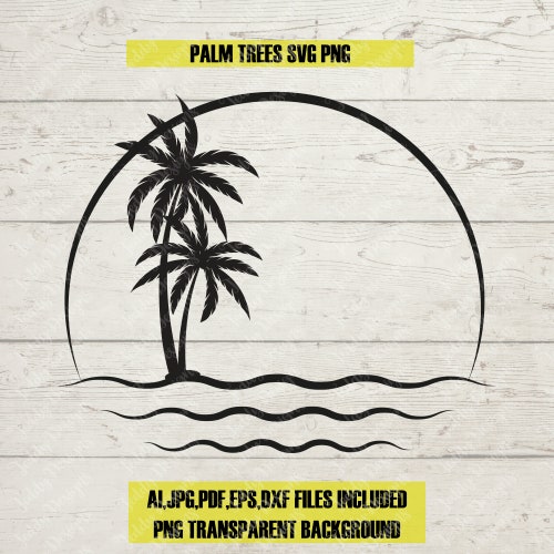 Palm Trees Svg Tropical Vacation Ocean Beach Summer Sea - Etsy