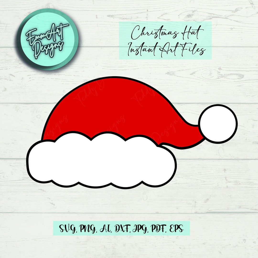 Santa Hat - Instant Digital Download - Svg, Png, Dxf, Jpg, Pdf, Ai and ...