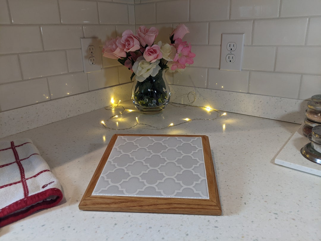 Tile Trivet in Handmade Wood Frame Large - Etsy