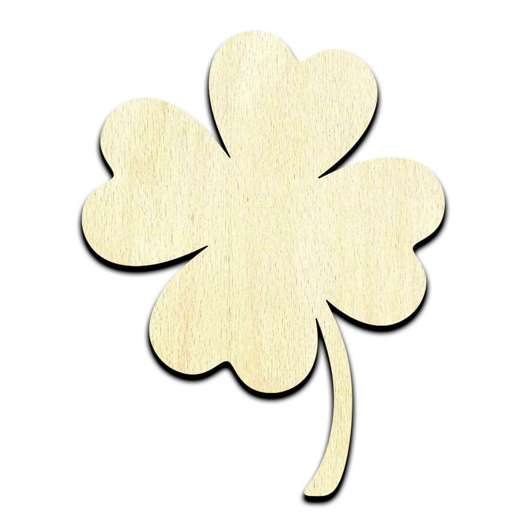 4 Leaf Clover Shamrock Laser Cut Out Unfinished Wood Shape Craft Supply ...