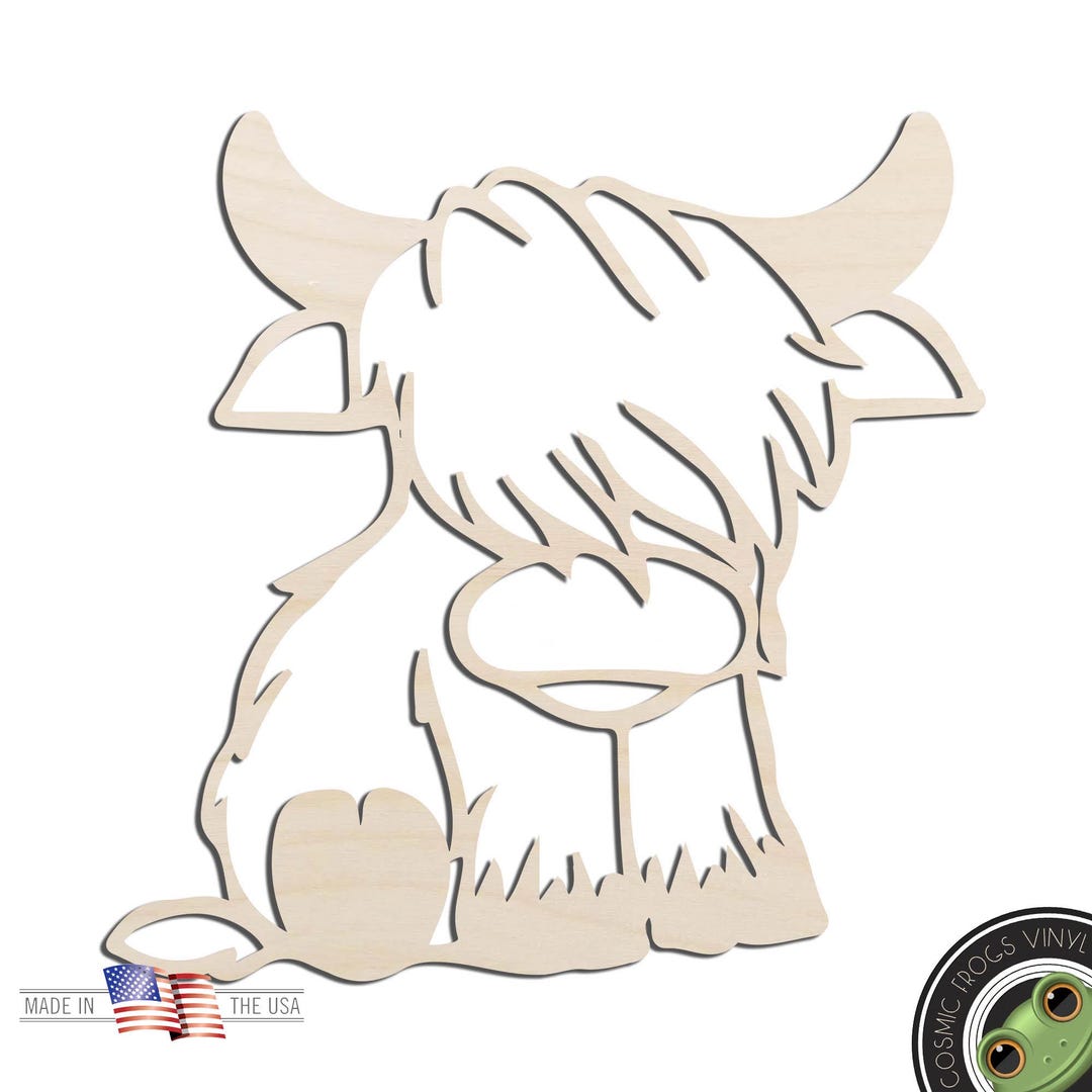 Baby Highland Cow Laser Cut Out Unfinished Wood Shape Craft Supply - Etsy