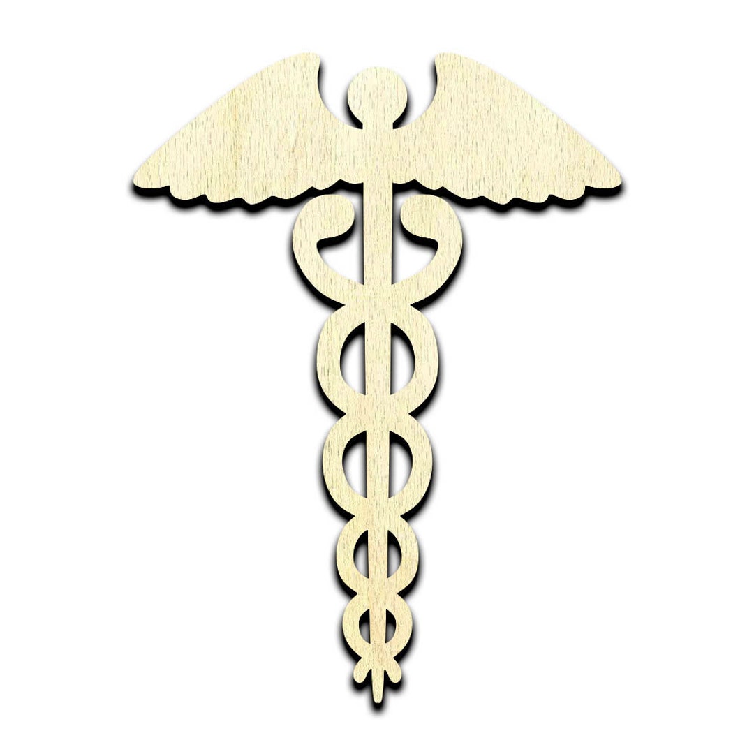 Caduceus Laser Cut Out Unfinished Wood Shape Craft Supply - Etsy