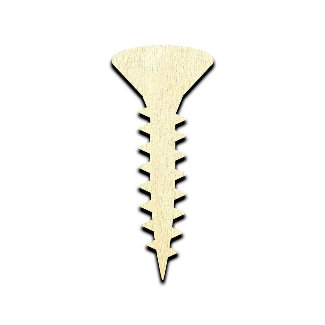 Screw Laser Cut Out Unfinished Wood Shape Craft Supply - Etsy