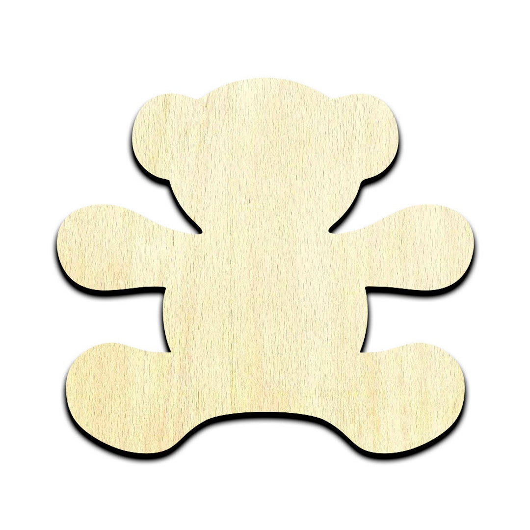 Teddy Bear Laser Cut Out Unfinished Wood Shape Craft Supply - Etsy