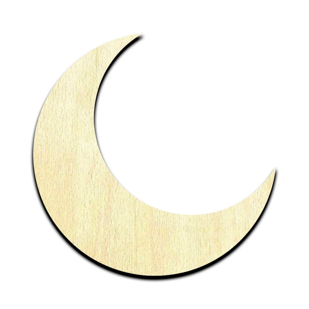 Crescent Moon Laser Cut Out Unfinished Wood Shape Craft - Etsy