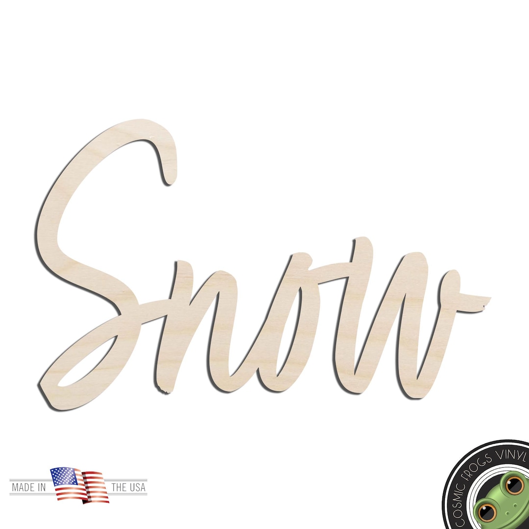 Snow Word Text Laser Cut Out Unfinished Wood Shape Craft Supply - Etsy