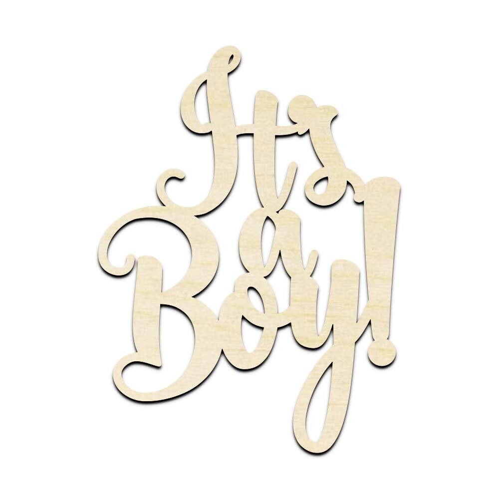 It's A Boy Text Word Laser Cut Out Unfinished Wood Shape - Etsy