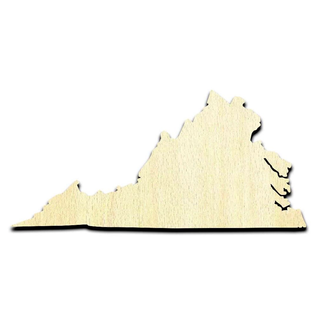 State of Virginia Laser Cut Out Unfinished Wood Shape Craft Supply - Etsy
