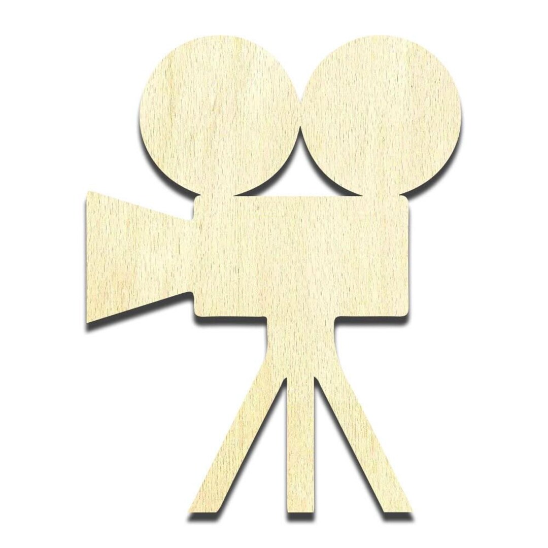 Old Timey Movie Camera Laser Cut Out Unfinished Wood Shape Craft Supply ...