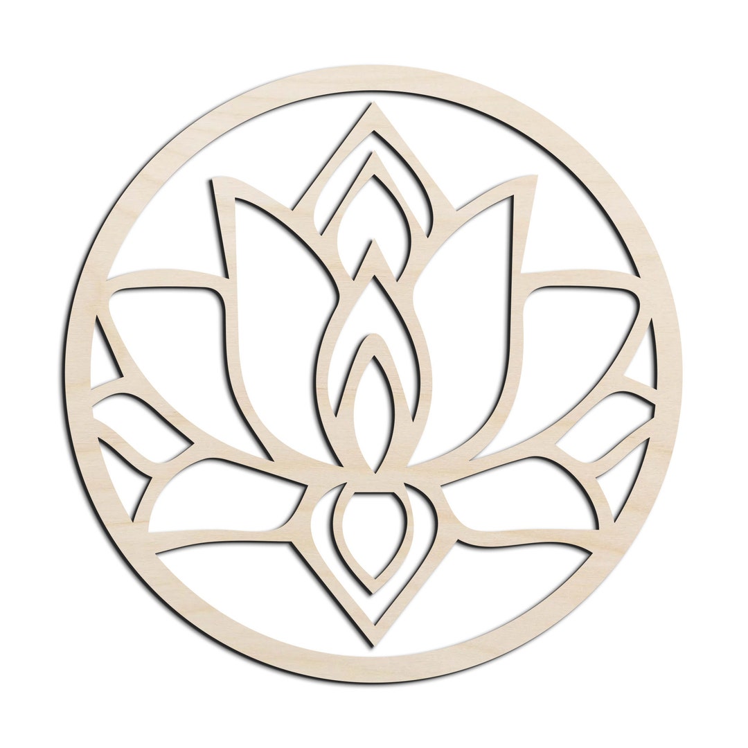 Lotus in Circle 1 Laser Cut Out Unfinished Wood Shape Craft Supply - Etsy