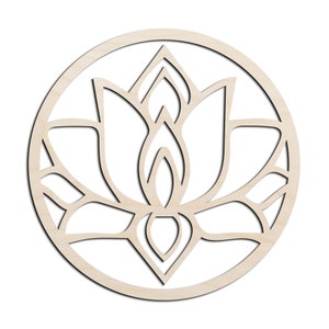 Lotus in Circle 1 Laser Cut Out Unfinished Wood Shape Craft Supply - Etsy