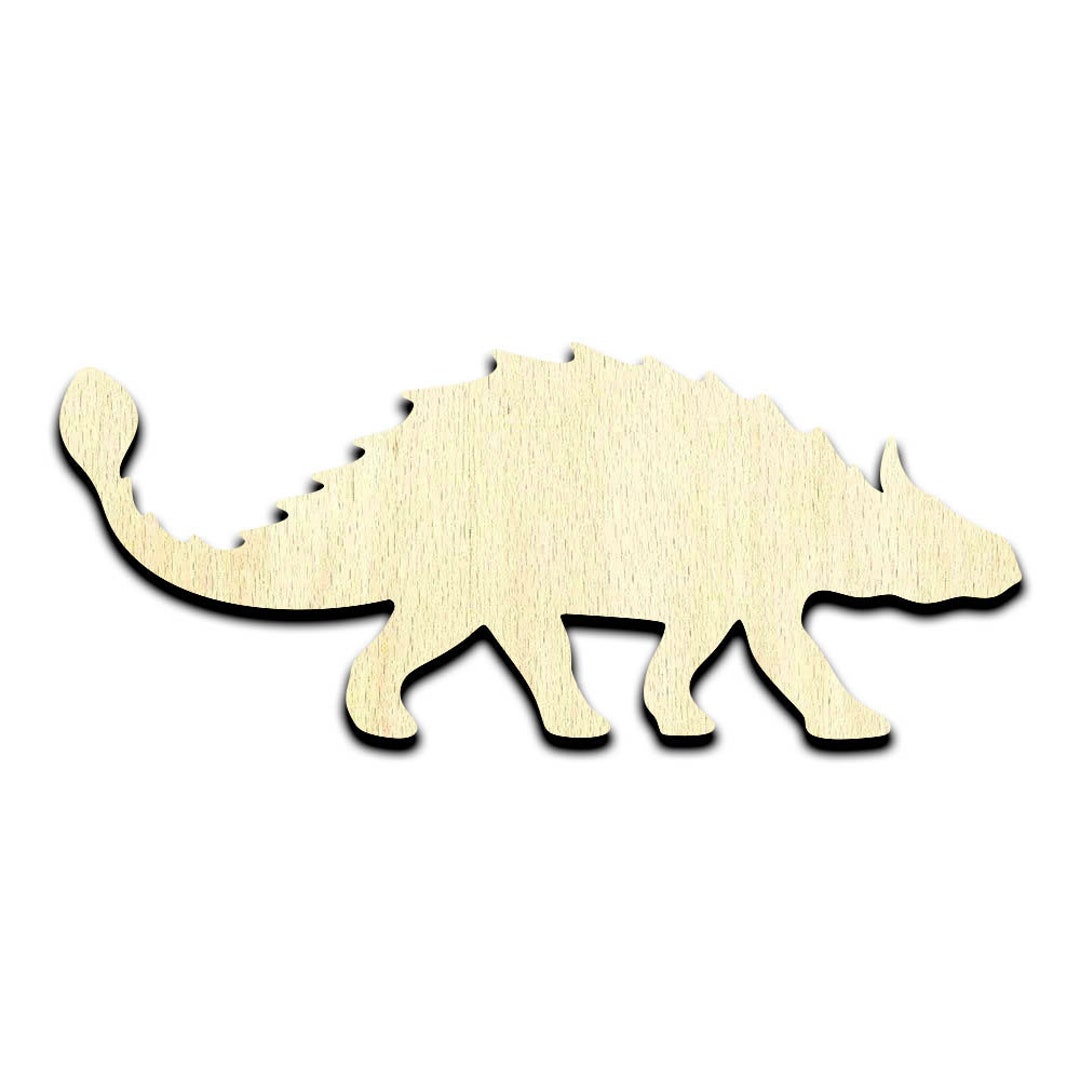Ankylosaurus Dinosaur Laser Cut Out Unfinished Wood Shape Craft Supply ...