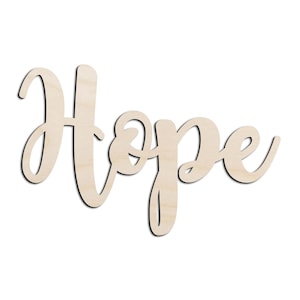 Hope Word Text Laser Cut Out Unfinished Wood Shape Craft Supply - Etsy