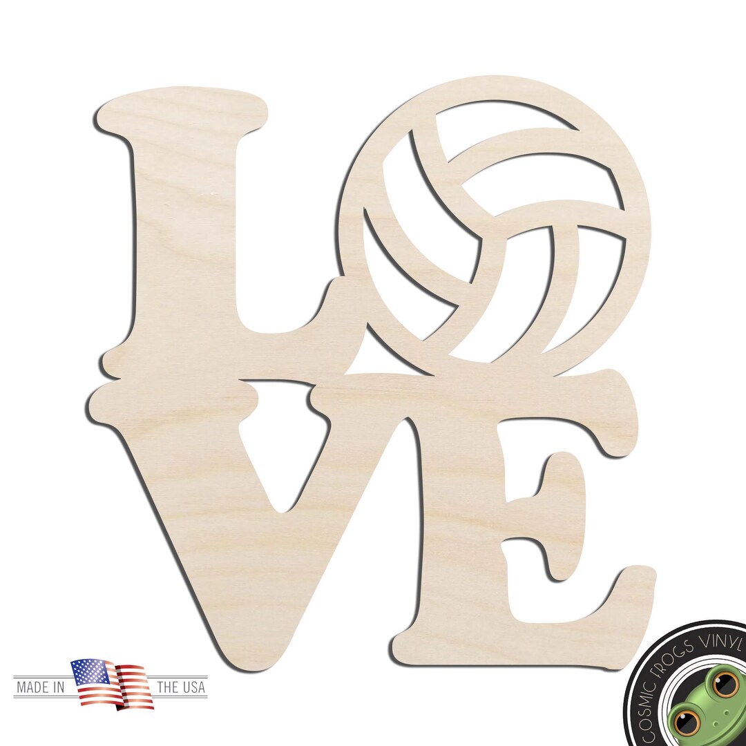 Love Volleyball Laser Cut Out Unfinished Wood Shape Craft Supply - Etsy