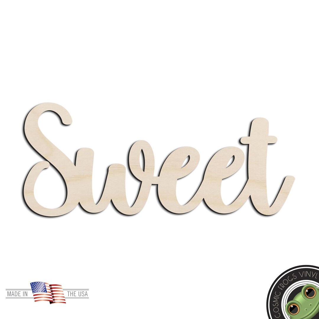 Sweet Word Text Laser Cut Out Unfinished Wood Shape Craft Supply - Etsy