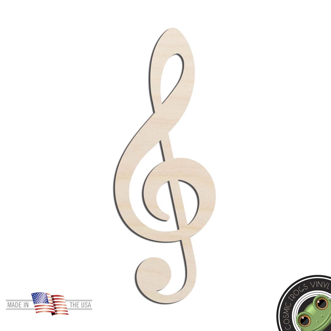 Treble Clef Music Laser Cut Out Unfinished Wood Shape DIY Craft - Etsy