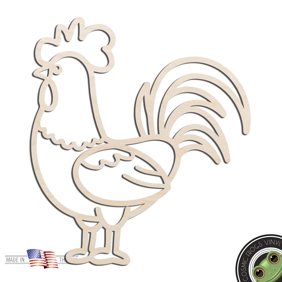 Rooster Outline Laser Cut Out Unfinished Wood Shape Craft Supply - Etsy