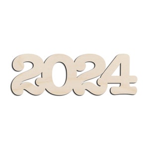 2024 Year Number Laser Cut Out Unfinished Wood Shape Craft Supply - Etsy