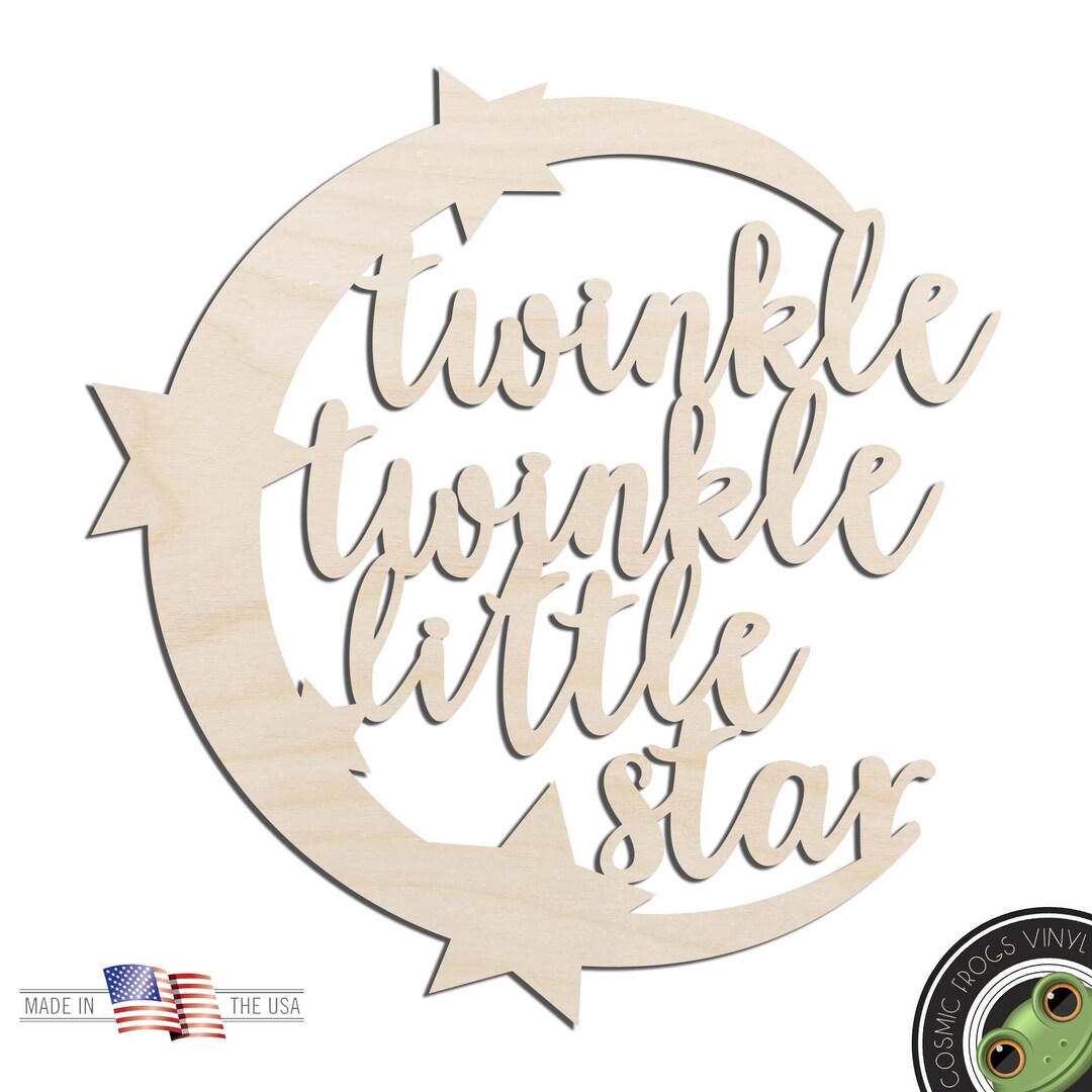 Twinkle Twinkle Little Star Laser Cut Out Unfinished Wood Shape Craft ...