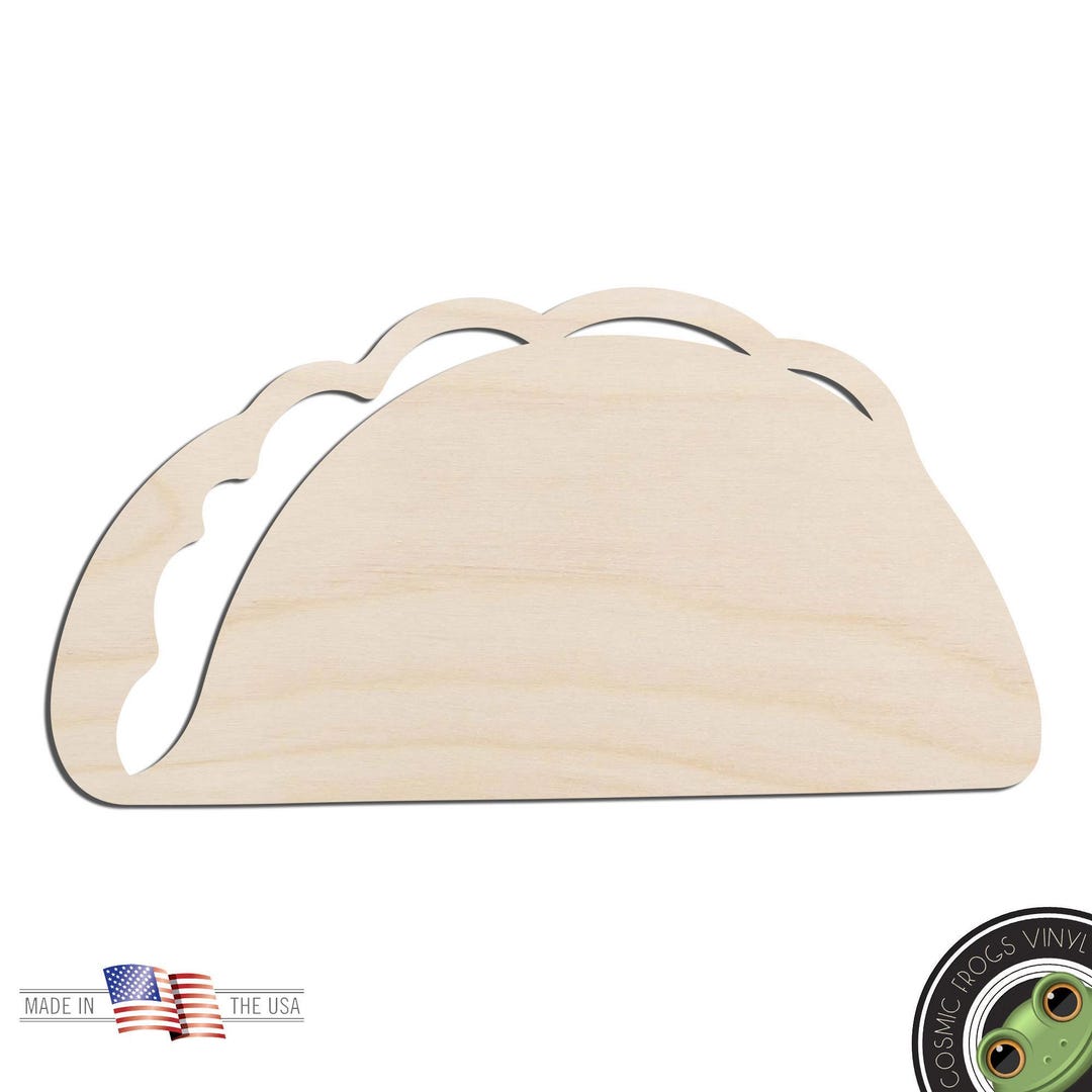 Taco Laser Cut Out Unfinished Wood Shape Craft Supply - Etsy