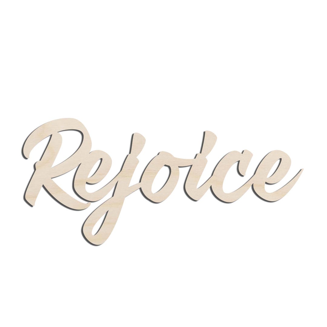Rejoice Word Text Laser Cut Out Unfinished Wood Shape Craft Supply - Etsy