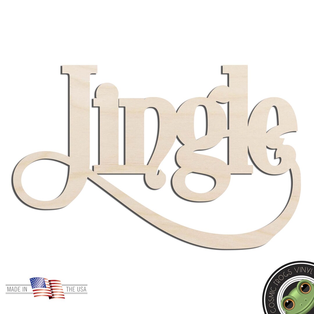 Jingle Word Text Laser Cut Out Unfinished Wood Shape Craft Supply - Etsy