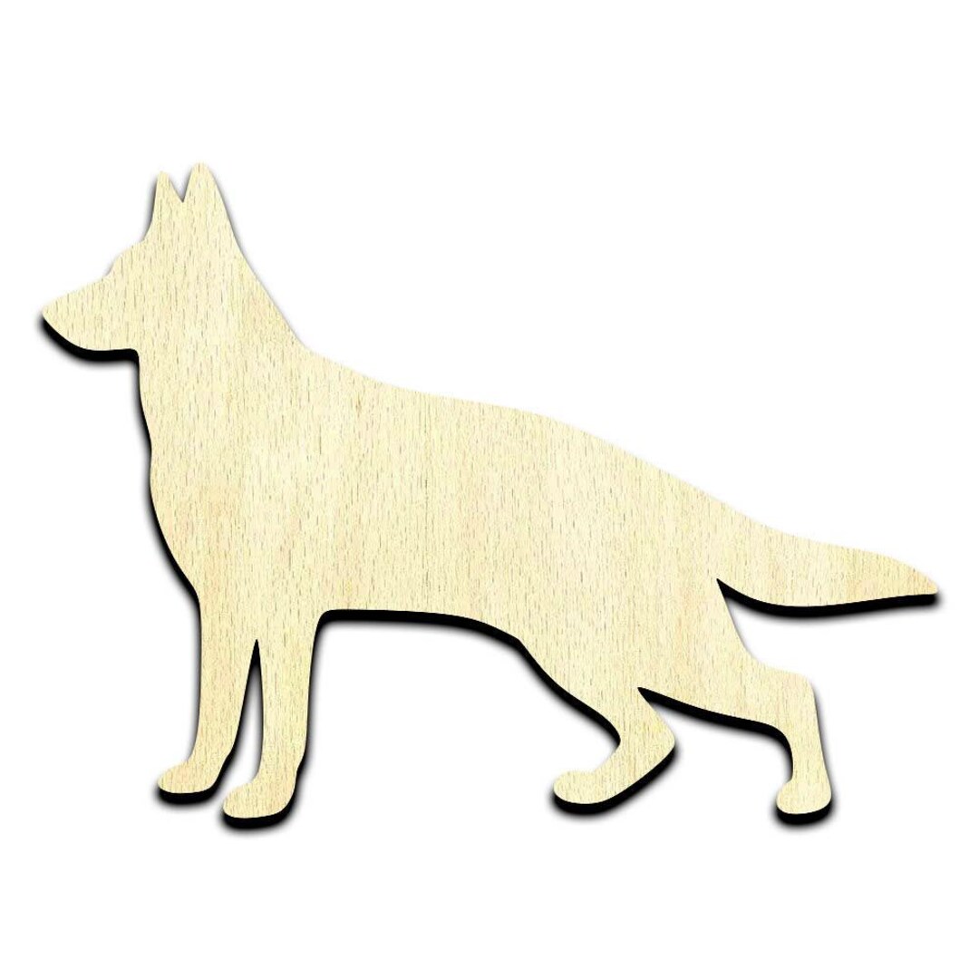 German Shepherd Dog Puppy Laser Cut Out Unfinished Wood Shape Craft ...