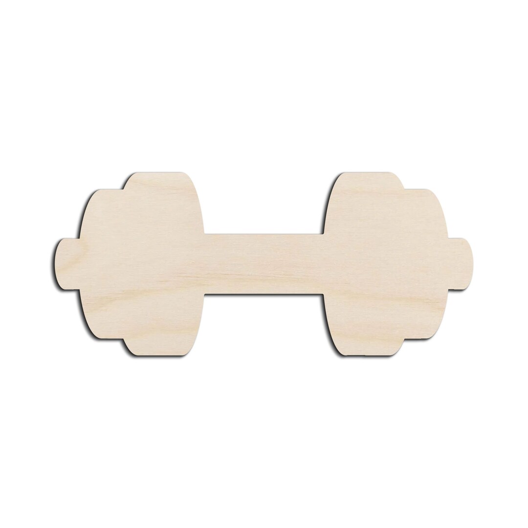 Dumbbell Laser Cut Out Unfinished Wood Shape Craft Supply - Etsy