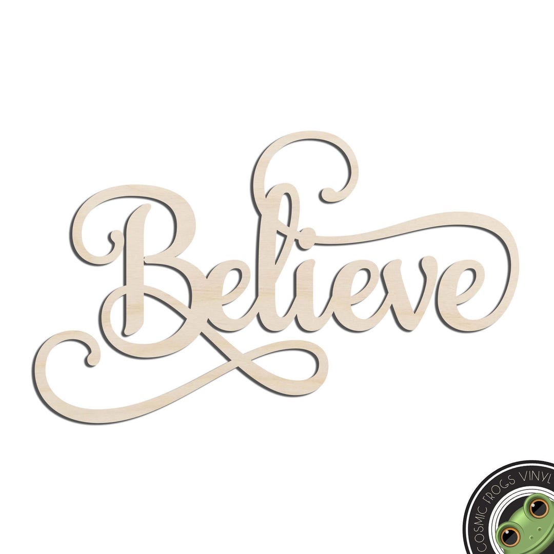 Believe Word Text Laser Cut Out Unfinished Wood Shape Craft Supply - Etsy